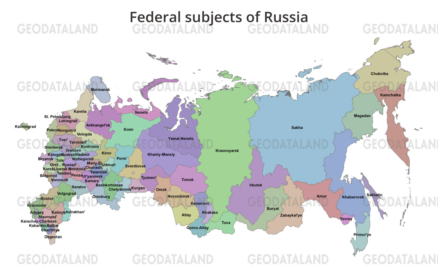 Federal subjects of Russia | GEODATALAND